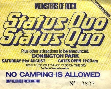 STATUS QUO ONLINE GIGOGRAPHY - 20th Anniversary Tour