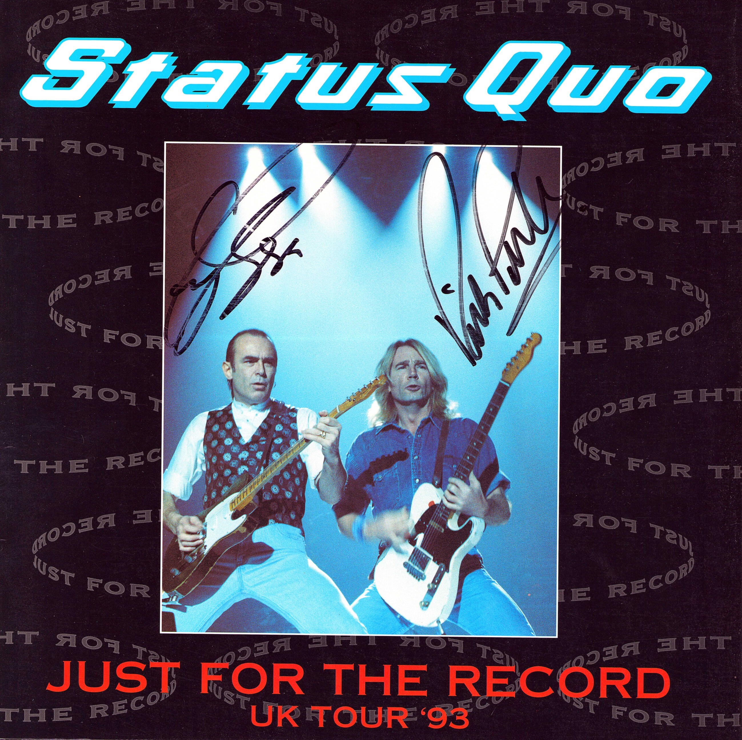 STATUS QUO ONLINE GIGOGRAPHY - Just For The Record Tour